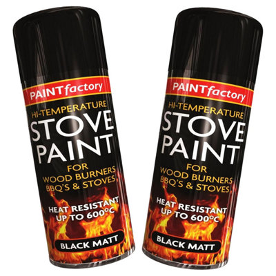6 x 400ML Matt Black Ultra High Temperature Heat Resistant Spray