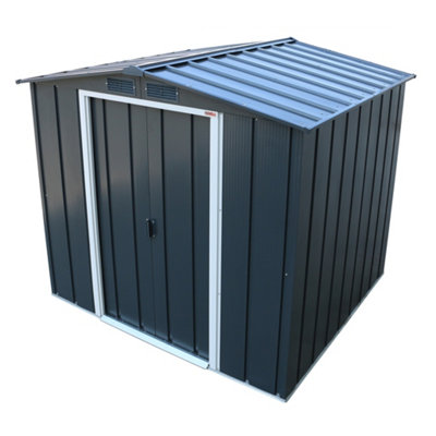 6 x 6 Apex Metal Garden Shed - Anthracite Grey (6ft x 6ft / 6' x 6' / 1 ...