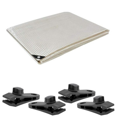 6 x 8 m Clear Tarpaulin Waterproof Heavy Duty Cover Ground Sheet ...