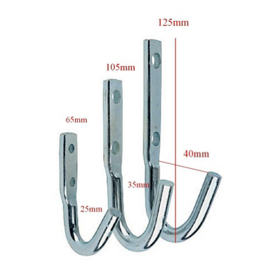 6 x Assorted Galvanised Storage Hooks Wall Mounted, Garages Sheds Tools ...