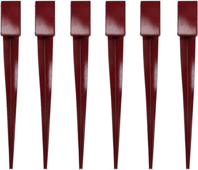 6 x Fence Post Holder Support with Drive down Spike for Posts 75mm x 75mm