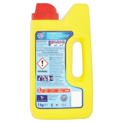 6 x Finish Dishwasher Powder Classic Lemon Sparkle Detergent Refill 1kg