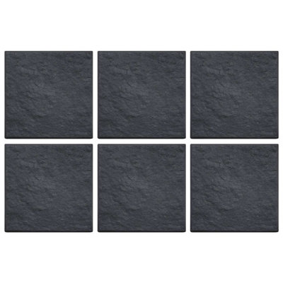 6 x Nicoman Square Stomp Stone Graphite Grey 30cm x 30cm