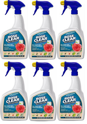 6 x Rose Clear Ultra Gun 3 In 1 Rose Bug Killer fugus Control - 1 Litre