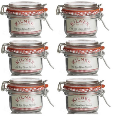 6 x Round Clip Top Storage Jar Kilner Glass Preserve Jar Jam Herbs ...