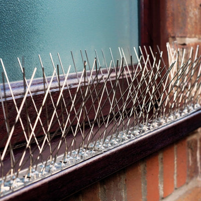 6 x Stainless Steel Bird Deterrent Spikes - Wall, Shed or Fence Humane ...