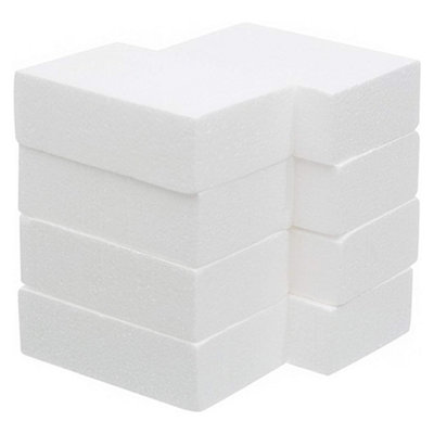 6 X White Polystyrene 20x10x5cm 8x4x2 Foam Blocks For Sculpture Modelling Diy Arts