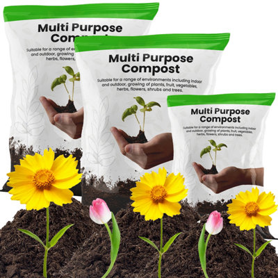 60 Litre Multi-Purpose Compost With Nutrient Enhanced Formula & Wetting ...