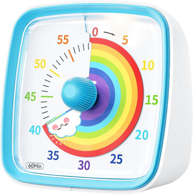 60-Min Visual Timer, Silent Flash, Rainbow Design, for Classroom, Home ...