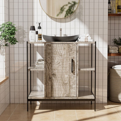 60 x 30 x 60cm Single Door Under Sink Cabinet with Metal Frame