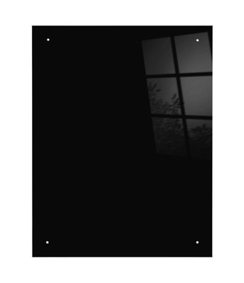 60 x 50cm Black Glass Kitchen Splashback Splatter Screen Pre Drilled ...