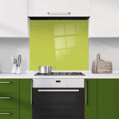 60 x 50cm Lusious Lime Glass Kitchen Splashback Splatter Screen Pre ...
