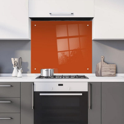 60 x 70cm Terracotta Glass Kitchen Splashback Splatter Screen Pre ...