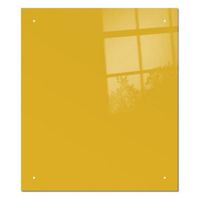 60 x 80cm Mustard Glass Kitchen Splashback Splatter Screen Pre Drilled ...