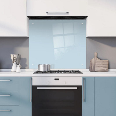 60 x 80cm Pale Blue Glass Kitchen Splashback Splatter Screen Pre ...