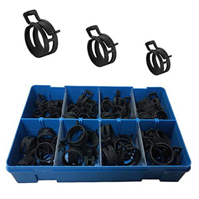 60 x Assorted Mikalor Heavy Duty Spring Band Clamps Radiator Pipe Air ...
