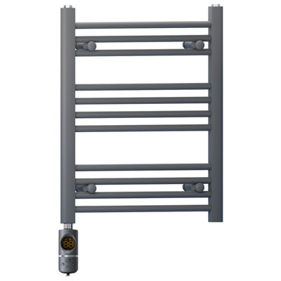 600 x 600 mm Anthracite Grey Electric Bathroom Towel Rail Radiator ...