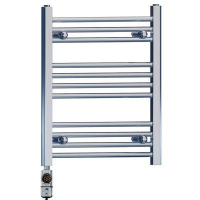 600 x 600 mm Chrome Electric Bathroom Towel Rail Radiator Heater With ...