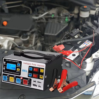 600A HEAVY DUTY 12V/24V AUTOMATIC CAR BATTERY CHARGER SMART PULSE ...