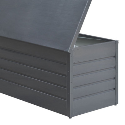 600L Outdoor Metal Garden Furniture Storage Box with Twist Grip Lock