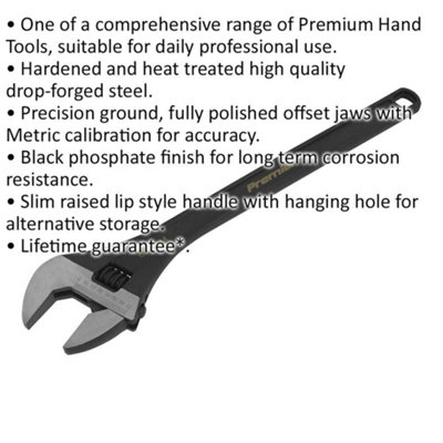 600mm Adjustable Drop Forged Steel Wrench - 60mm Offset Jaws Metric ...