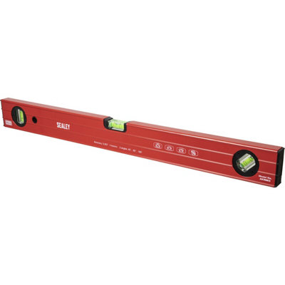 600mm Aluminium Ribbed Box Spirit Level - Accurate 45 Degree Angle ...