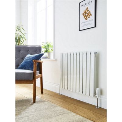 600mm (H) x 420mm (W) - White Horizontal Radiator (Berlin) - DOUBLE ...