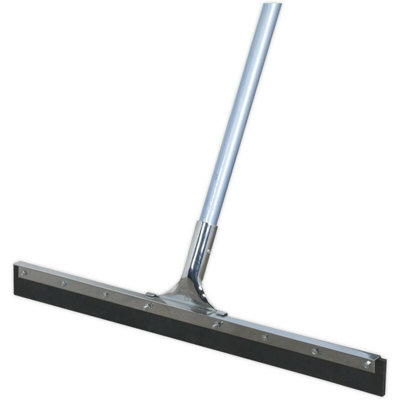 600mm Rubber Blade Floor Squeegee - Aluminium Handle - Metal Support Beam