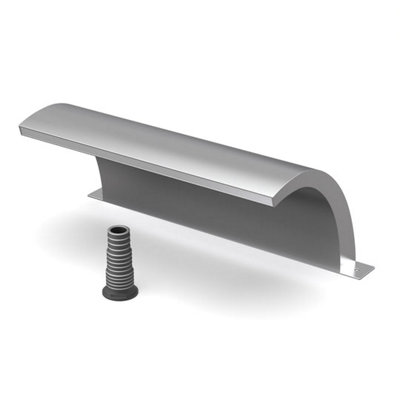 600mm Stainless Steel Curved Arc Waterfall Water Blade - Bottom Inlet