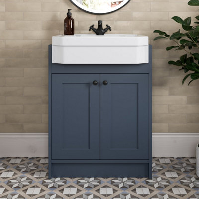 600mm Traditional Bathroom Vanity Unit 1 Tap Hole Basin Sink ...
