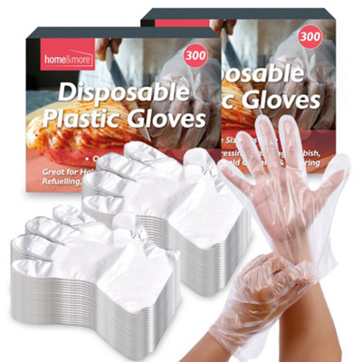 Buy 600pk Plastic Gloves Disposable Medium Large - Food Prep Gloves ...