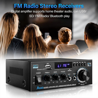 600W bluetooth Stereo Amplifier Amp HIFI Audio Radio 2CH USB AUX FM Car ...