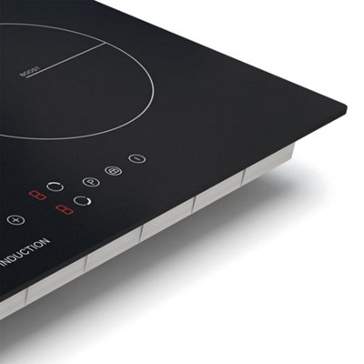 60cm 2800W Black Glass Induction Hob with Bridge Zone - Efficient ...
