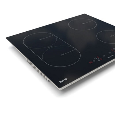 60cm 2800W Black Glass Induction Hob with Bridge Zone - Efficient ...