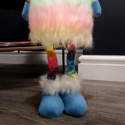 60cm Battery Operated Lit Standing Christmas Rainbow Gonk