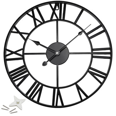 60cm Garden Wall Clock Roman Large Indoor Outdoor Numerals Giant Open ...