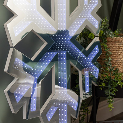 60cm Infinity Light up Hanging Snowflake Christmas Decoration with ...