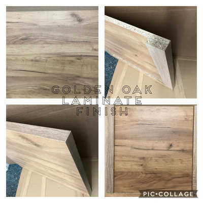 60cm Kitchen Worktop Golden Oak Laminate Finish 600 mm Finished Edges ...