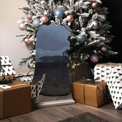 60cm LED Infinity Light Praying Angel Decoration with Wooden Base