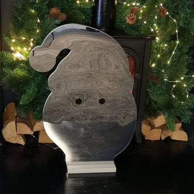 60cm LED Infinity Light Standing Santa Decoration with Wooden Base