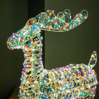 60cm Light up Iridescent Shimmer Christmas Reindeer with 720 Warm White ...
