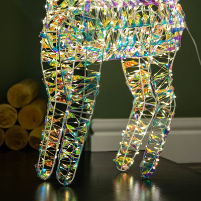 60cm Light up Iridescent Shimmer Christmas Reindeer with 720 Warm White ...