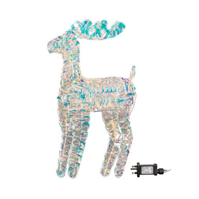 60cm Light up Iridescent Shimmer Christmas Reindeer with 720 Warm White ...