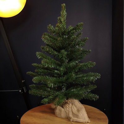 60cm Mini Richmond Christmas Tree in a Burlap Base with 72 Tips | DIY ...