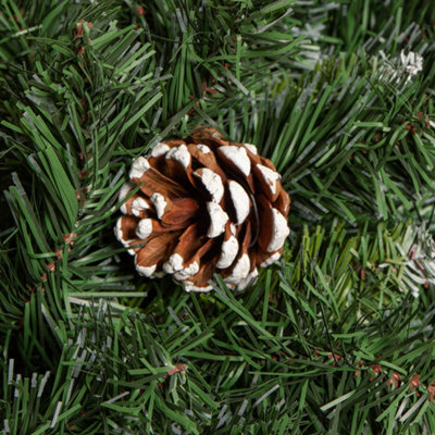 60cm Snow King Fir Hanging Christmas Wreath with Pinecones and 200 Tips ...