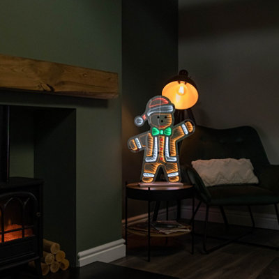 60cm Standing Christmas Gingerbread Man Infinity Decoration with Multi ...