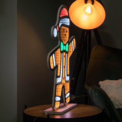 60cm Standing Christmas Gingerbread Man Infinity Decoration with Multi ...