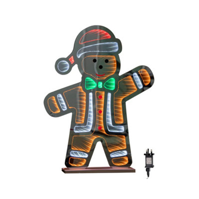 60cm Standing Christmas Gingerbread Man Infinity Decoration with Multi ...