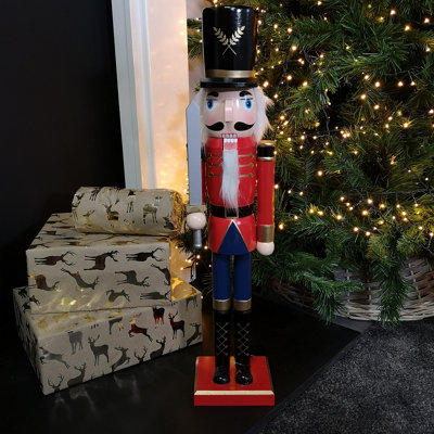 60cm Traditional Wooden Christmas Nutcracker Soldier Decoration with ...