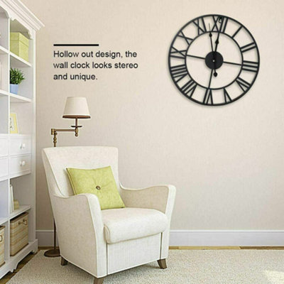60cm Wall Clock Metal Large Rotating Gears Wall Clock